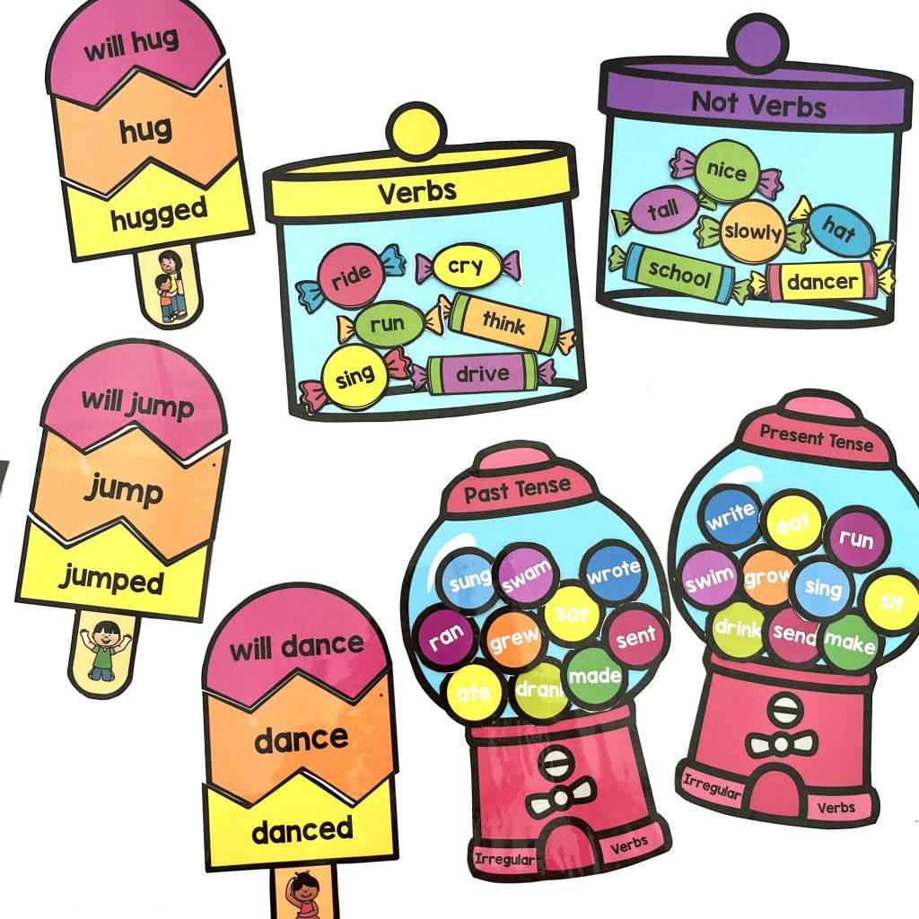 Nouns and Verbs Grammar Centers Bundle | Parts of Speech Activities